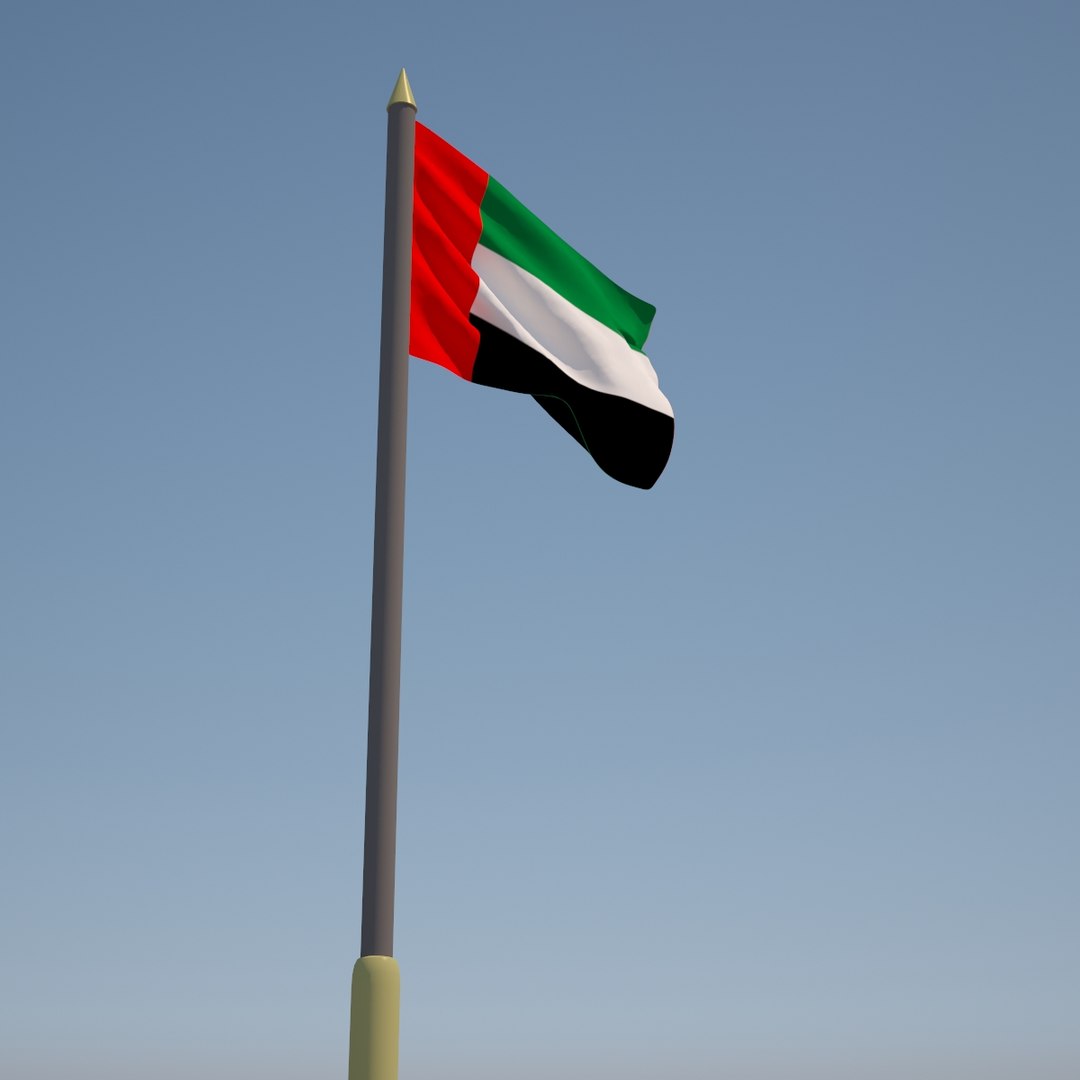 3D Flag United Arab Emirates Model - TurboSquid 1189960