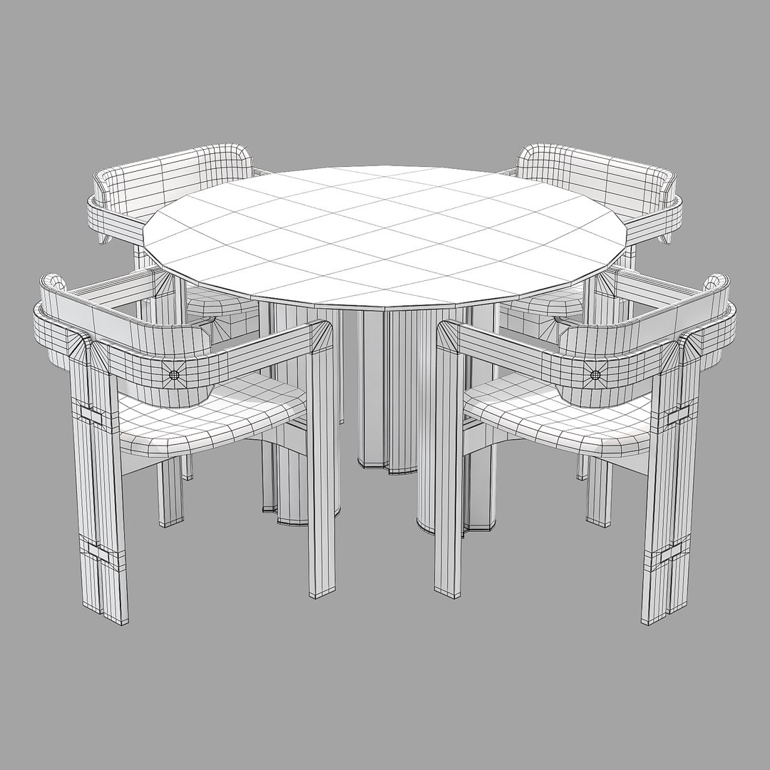 Gallotti And Radice Simpodio Dining Set 5 D120 3D - TurboSquid 2247848