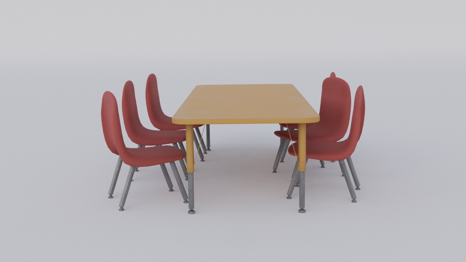 Kids Study Table Set 3D Model - TurboSquid 2282941