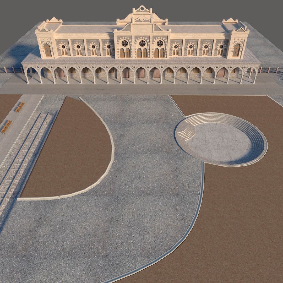 3D Old Train Station Model - TurboSquid 1326480
