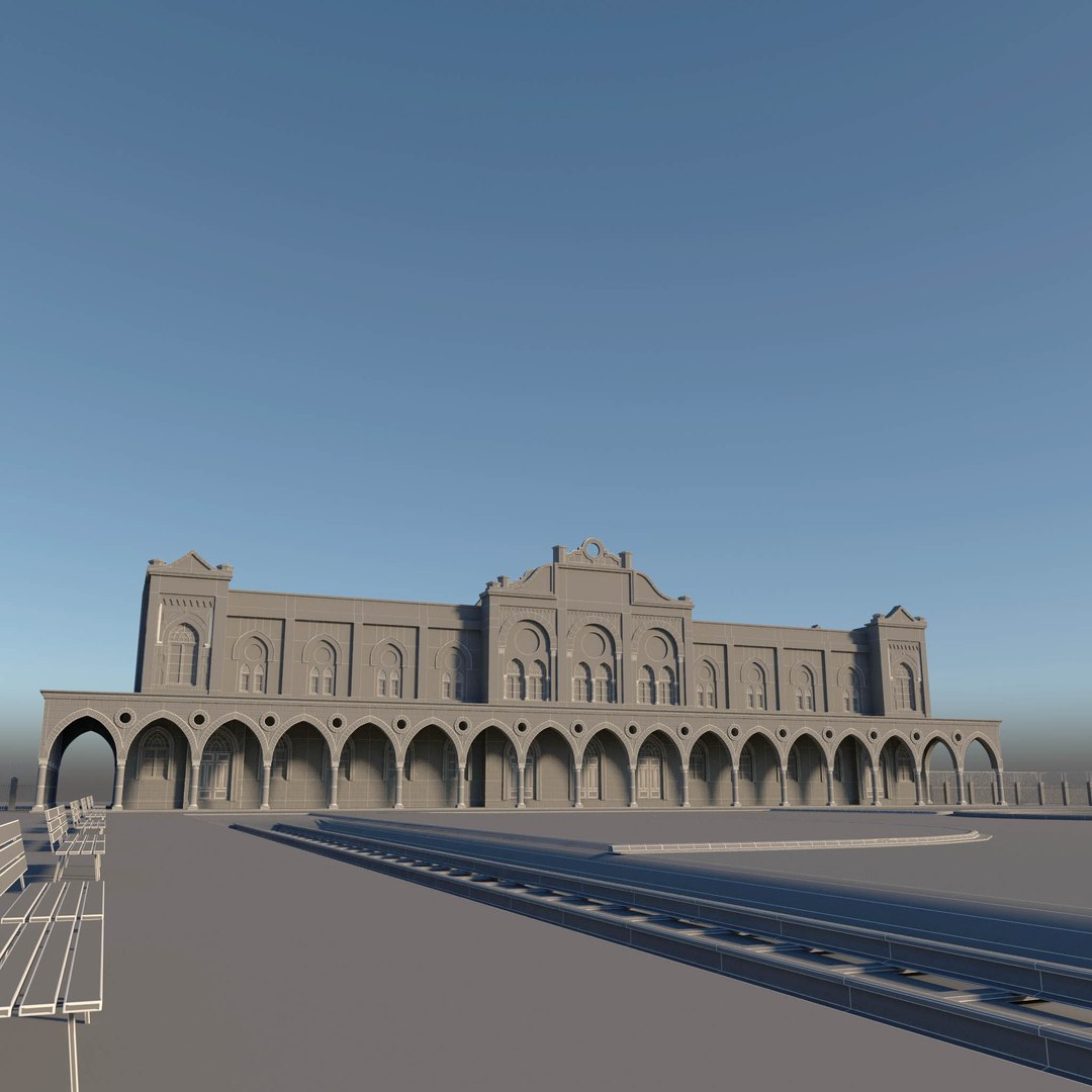 3D Old Train Station Model - TurboSquid 1326480