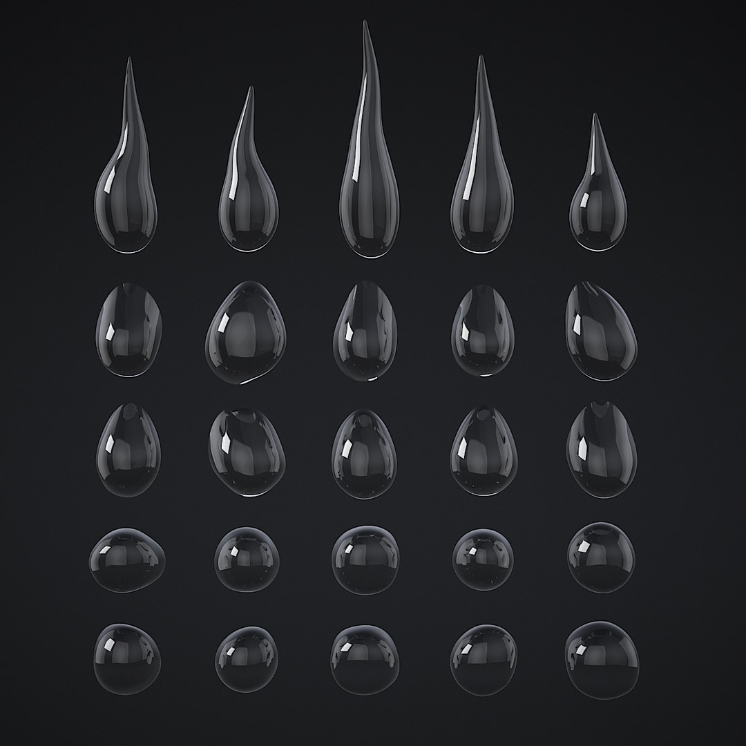 Water Droplets Bundle 3D - TurboSquid 2012606
