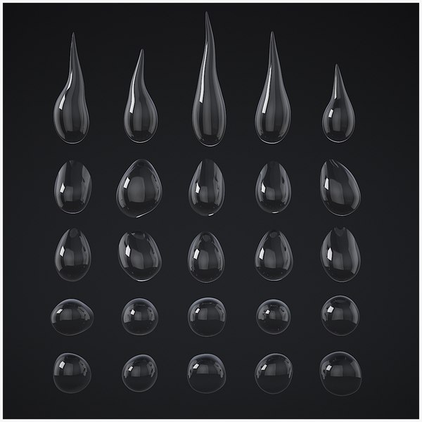 Water Droplets Bundle 3D - TurboSquid 2012606