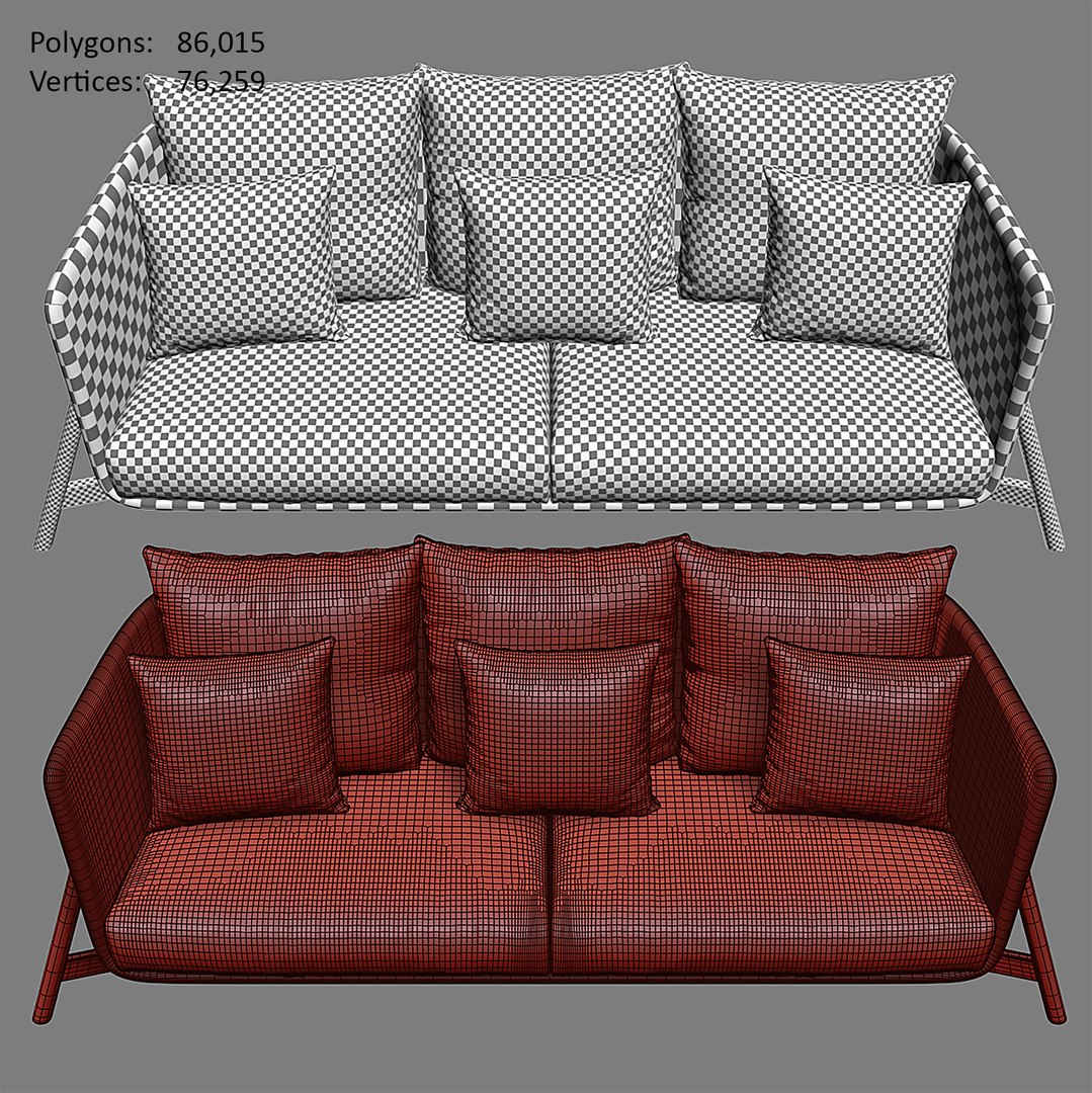 3 Point Sofa 3D Model - TurboSquid 1633021