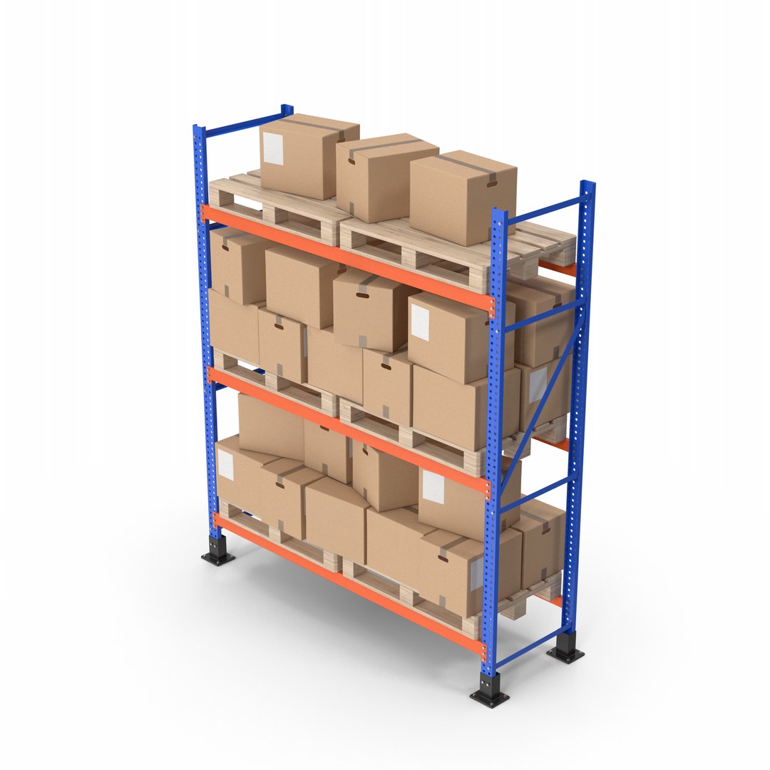 Warehouse Pallet Racks 3D - TurboSquid 2224373