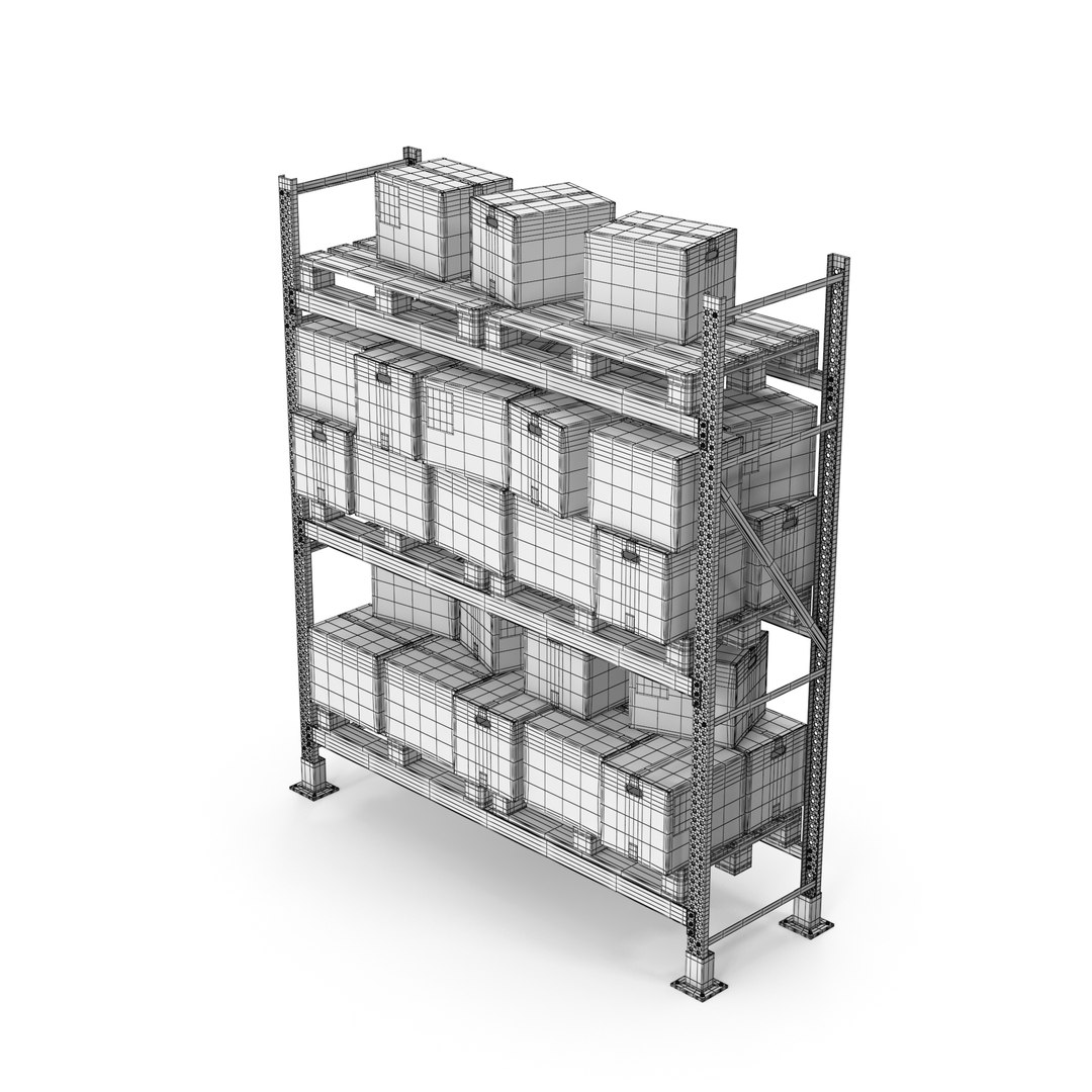 Warehouse Pallet Racks 3D - TurboSquid 2224373
