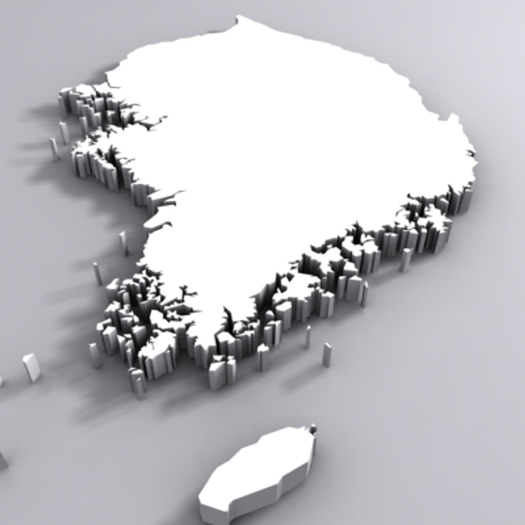 south korea 3d model