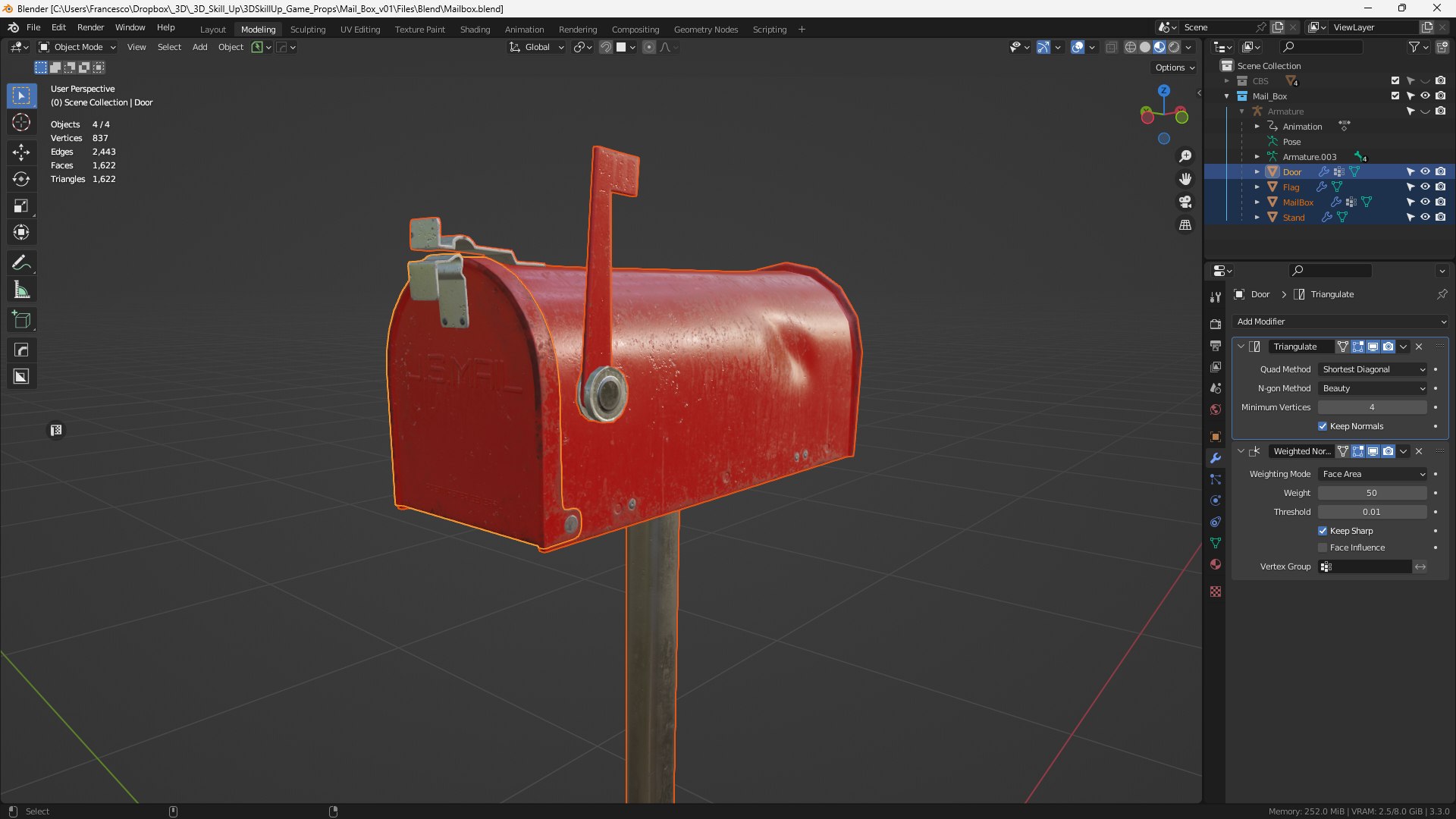 3D American Style Mailbox - Game Ready Model - TurboSquid 2096151