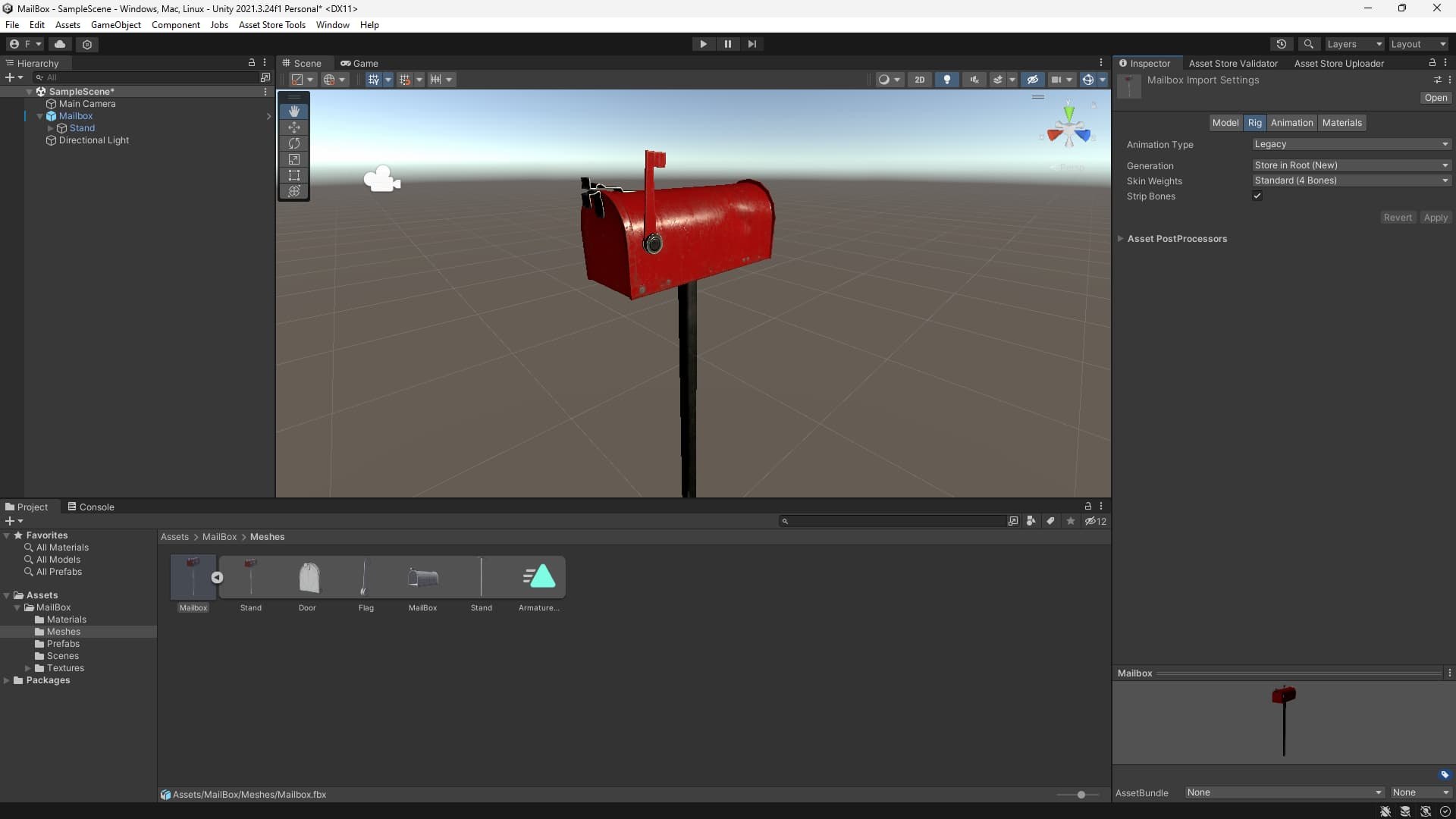 3D American Style Mailbox - Game Ready Model - TurboSquid 2096151