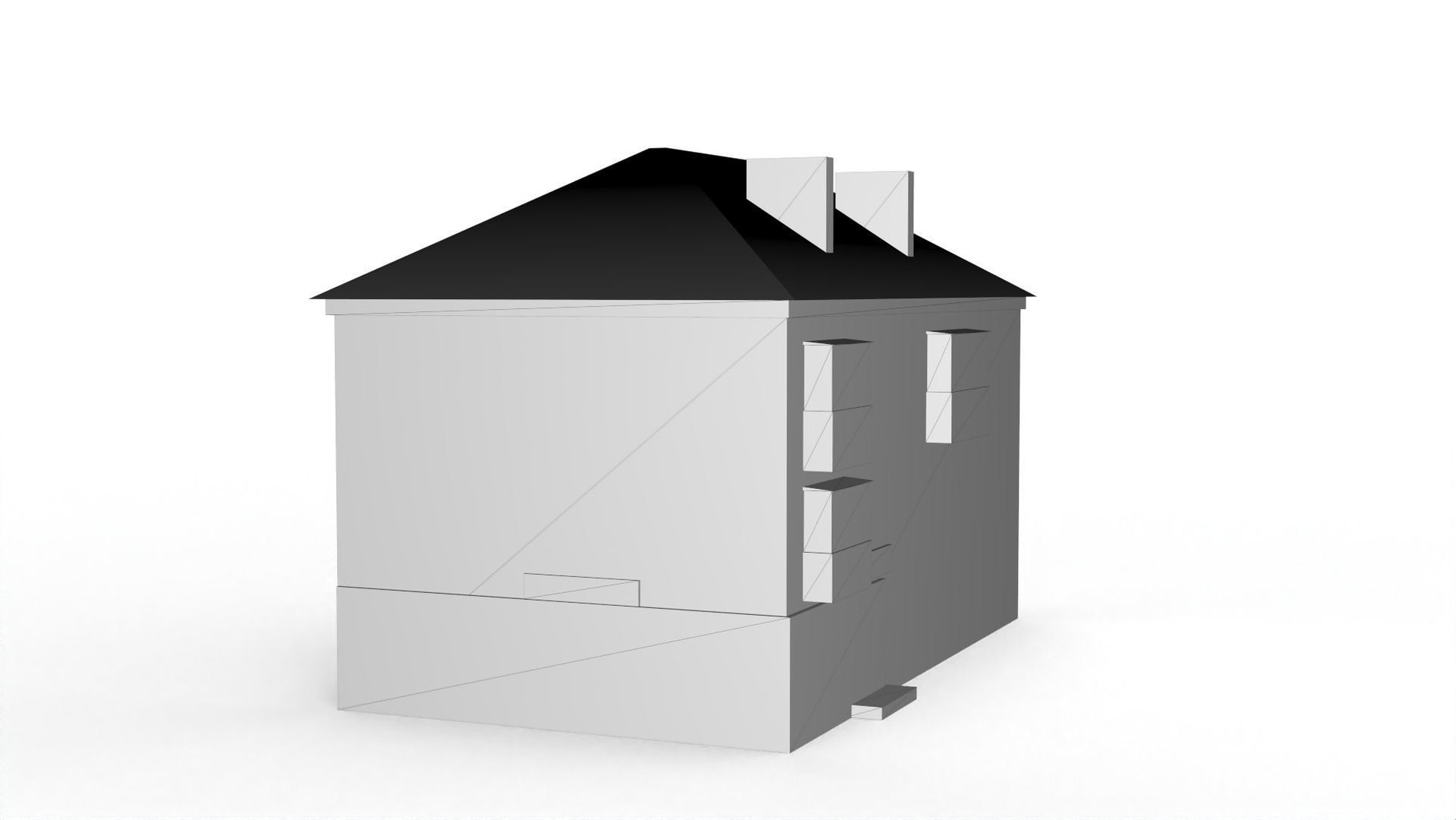 Three-storey Residential Building 3D - TurboSquid 1727436