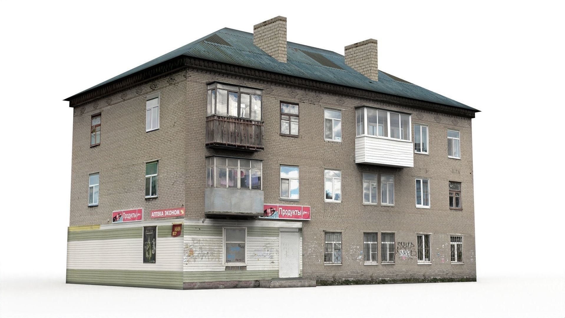 Three-storey Residential Building 3D - TurboSquid 1727436