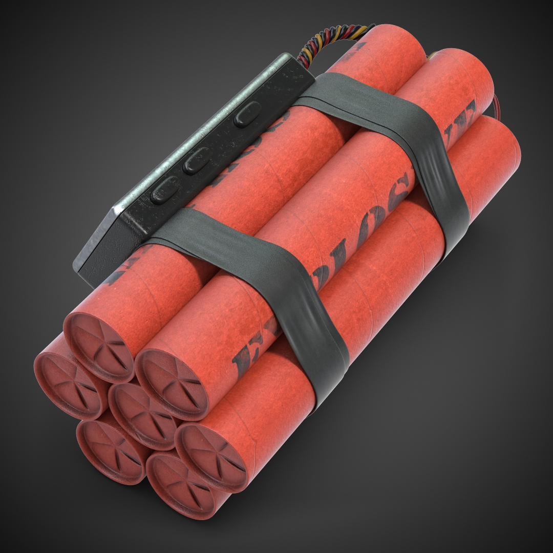 3d model time bomb digital timer