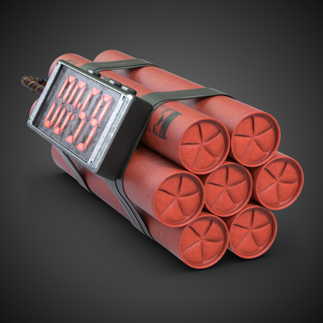 3d model time bomb digital timer