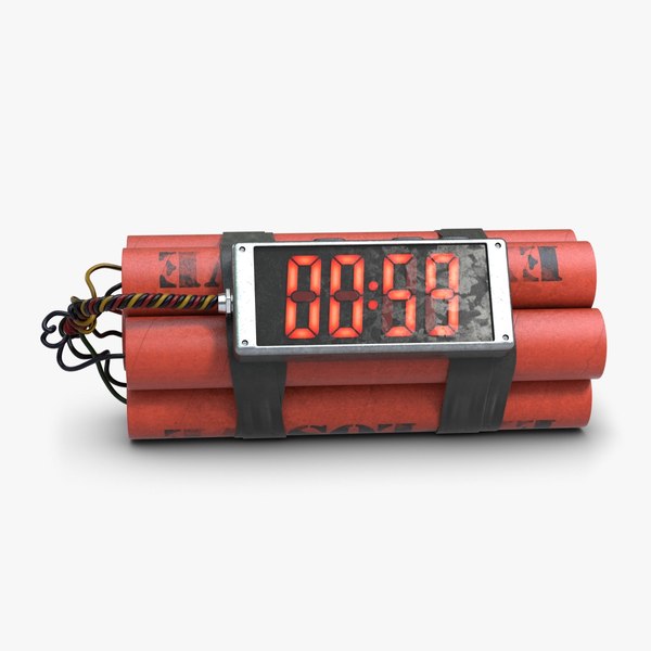 3d model time bomb digital timer