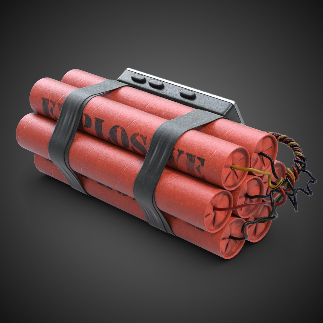 3d model time bomb digital timer