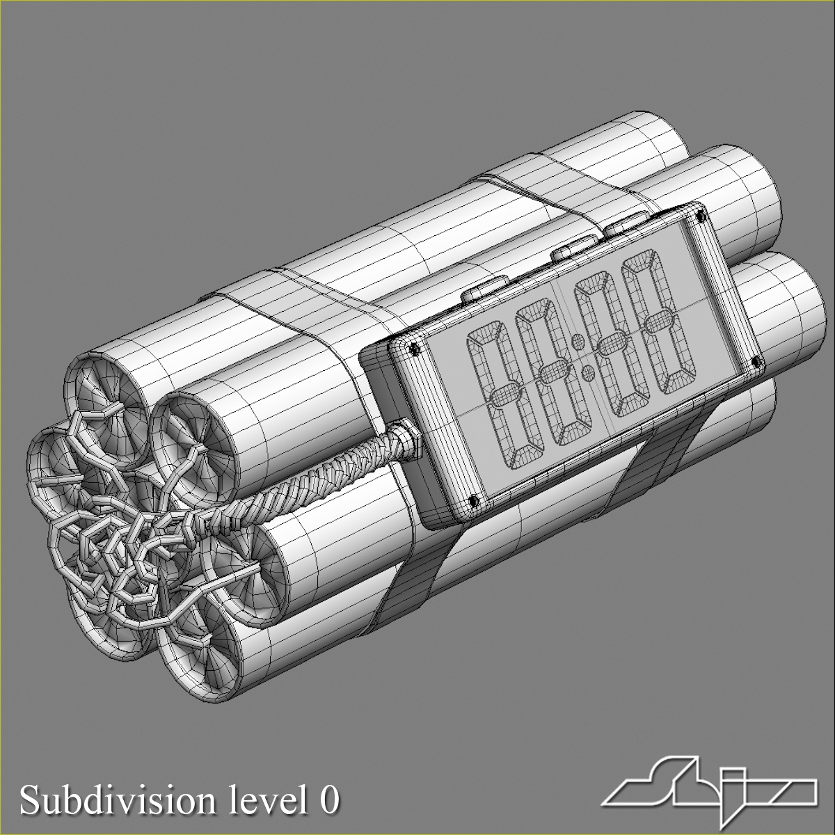 3d model time bomb digital timer