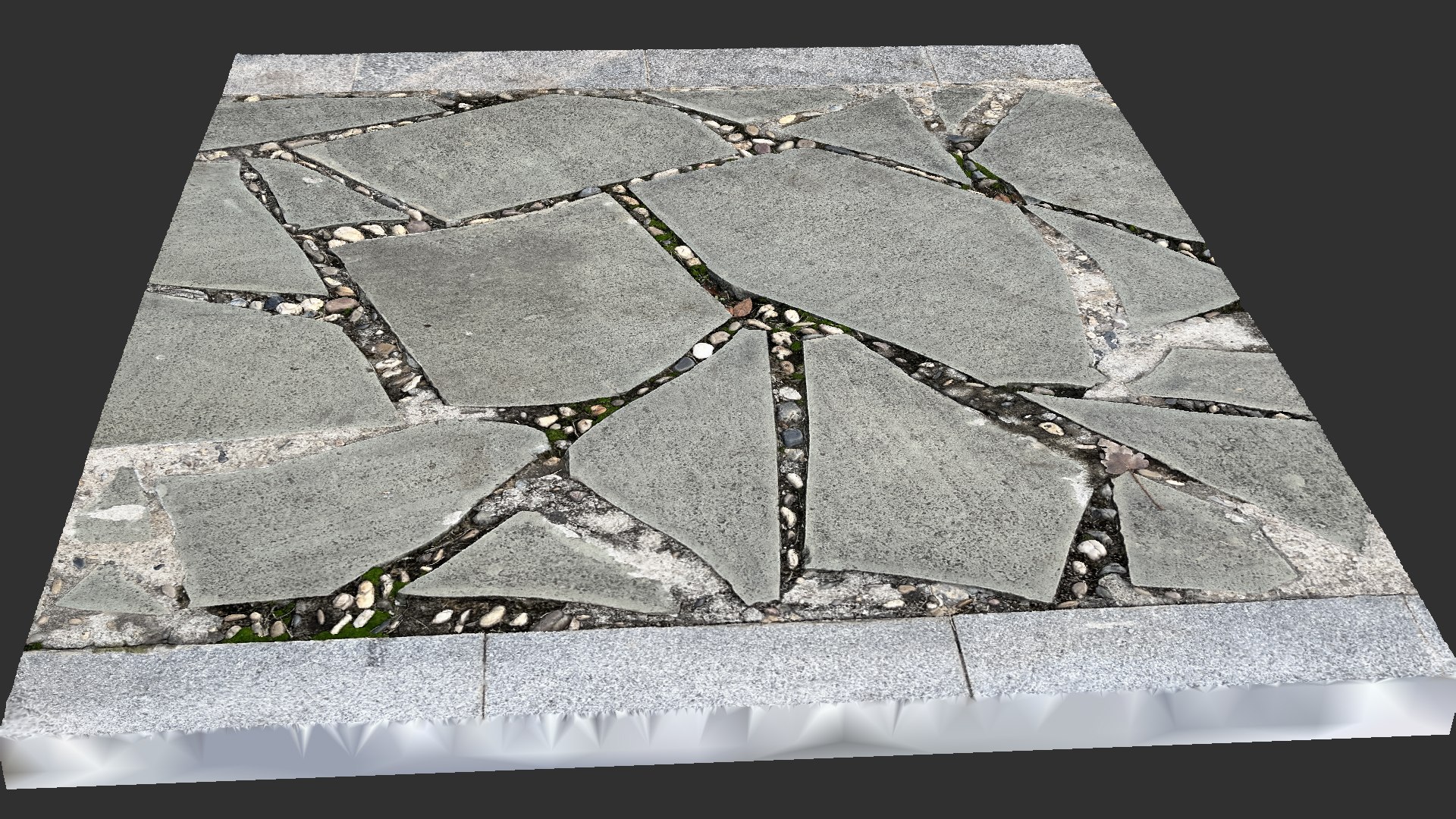 Walkway Composed Of Flat Floor Tiles And Stones 3d Scan 3D Model ...