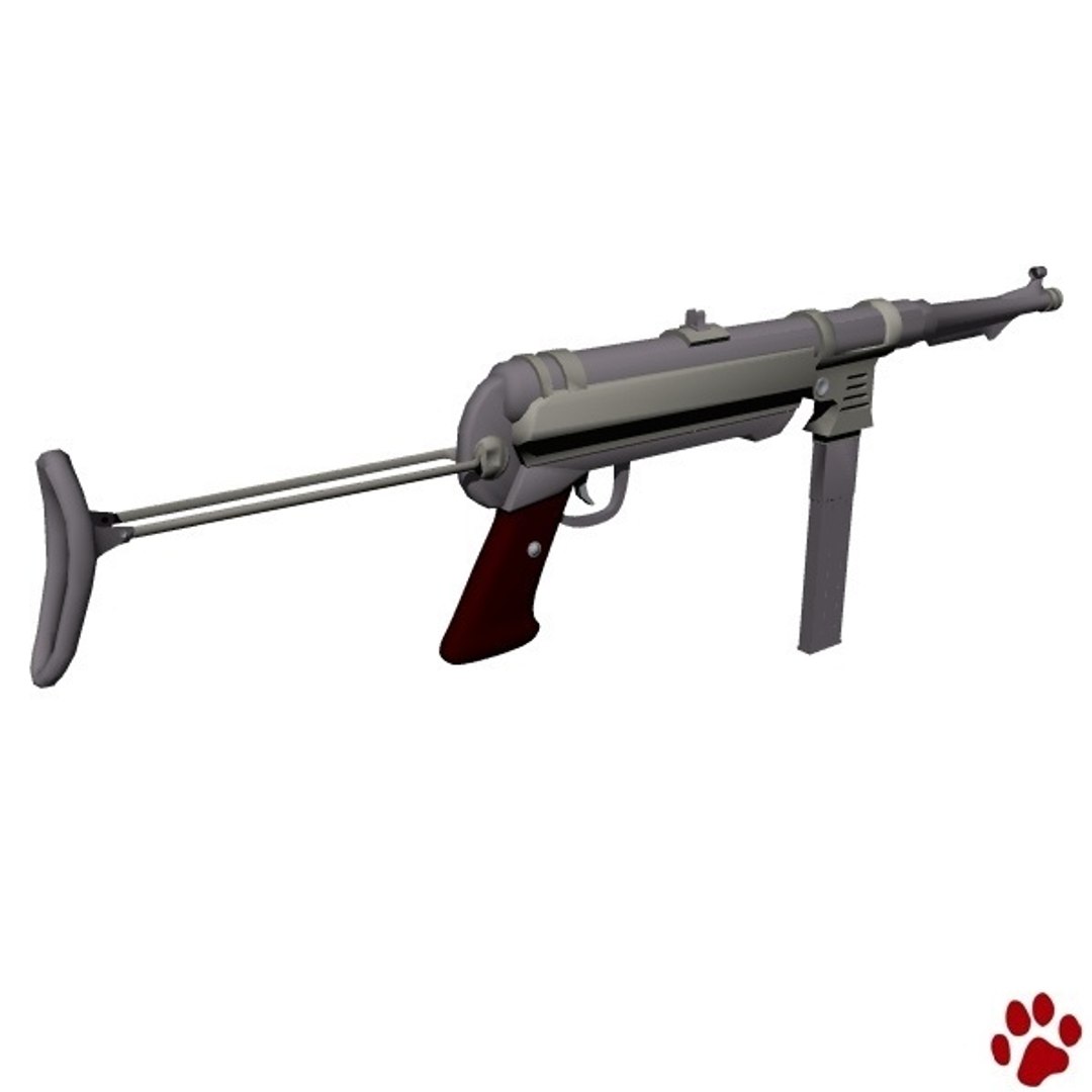 Mp40 Thompson Set Submachine Gun 3d 3ds