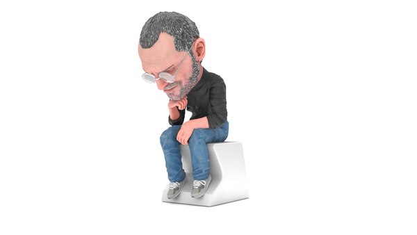modelo 3d Figura de acción de Steve Jobs en pose de pensador ...