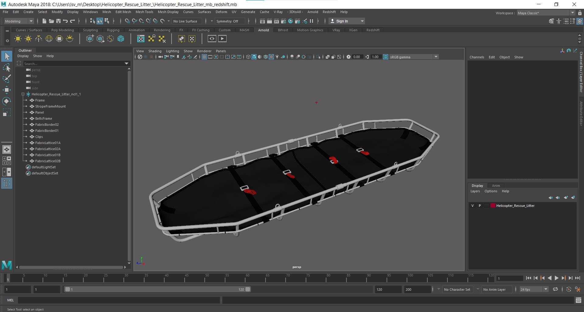 3D Model Helicopter Rescue Litter - TurboSquid 2367705