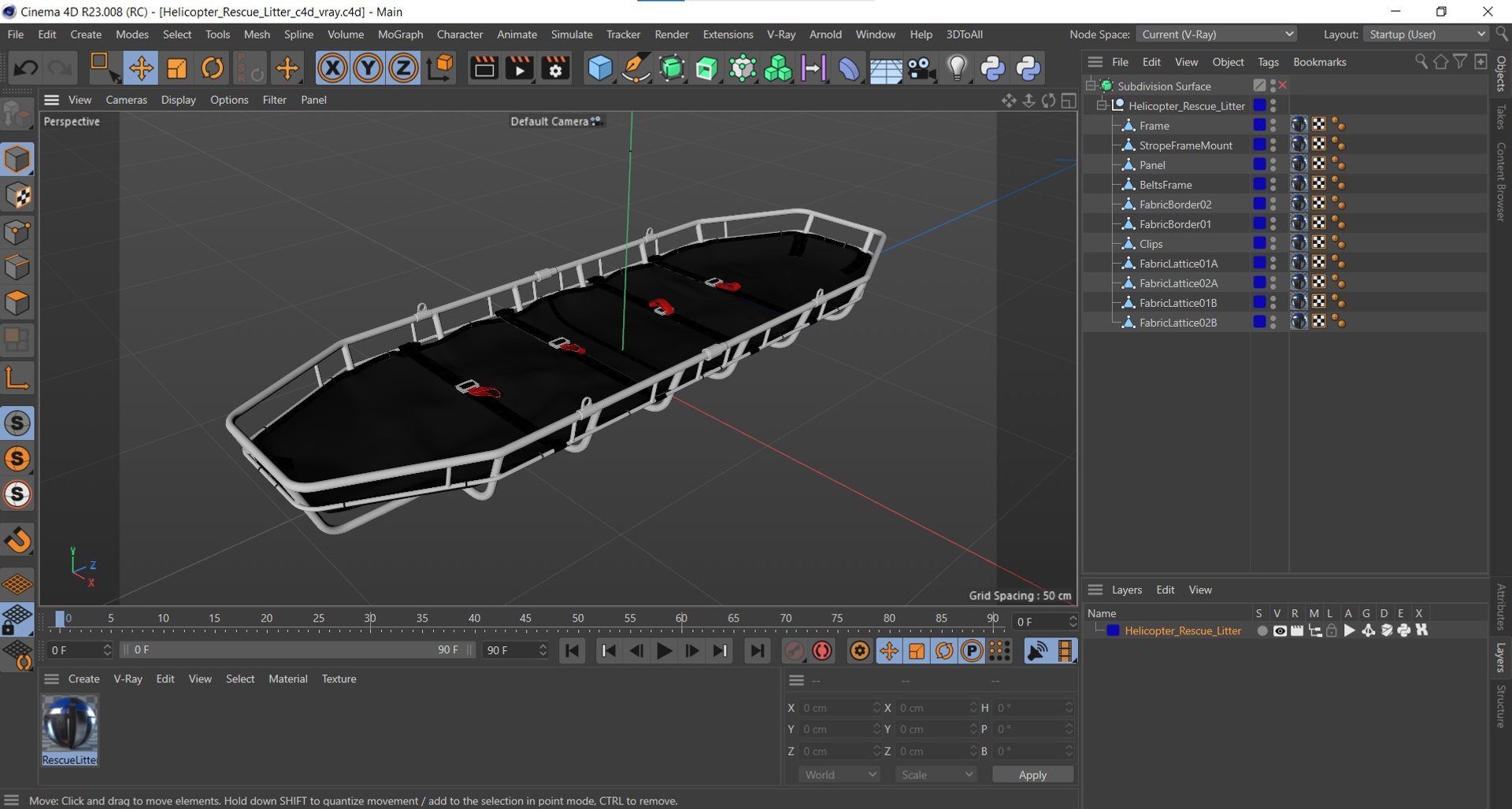 3D Model Helicopter Rescue Litter - TurboSquid 2367705