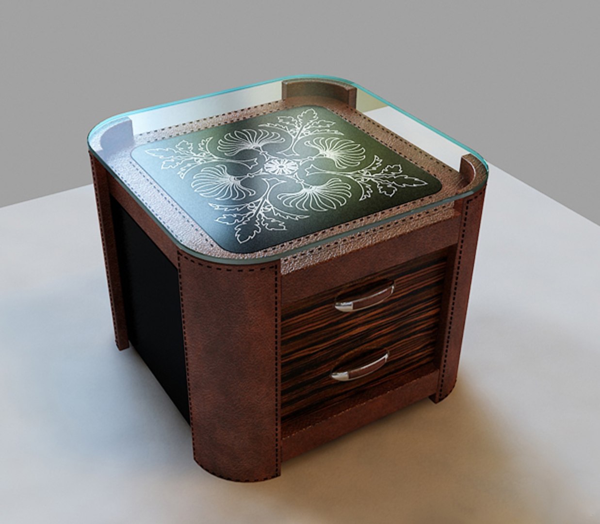 commode leather wood 3d max