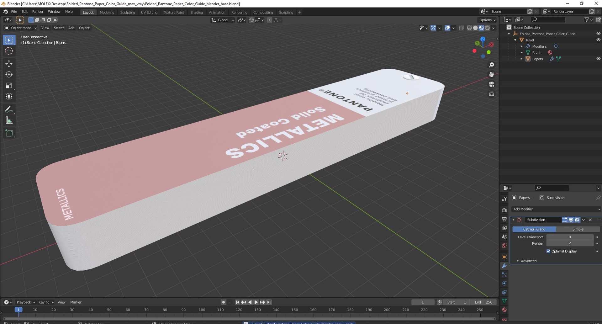 3D Folded Pantone Paper Color Guide Model - TurboSquid 2111936