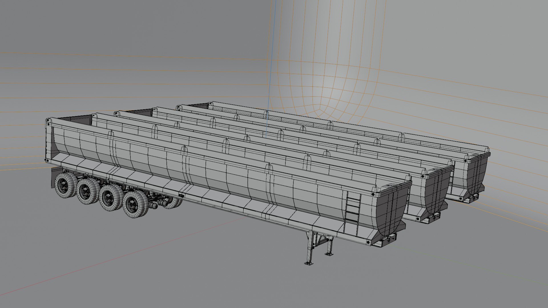 3D Dump Trailer 48 Foot Round Body - TurboSquid 1805317