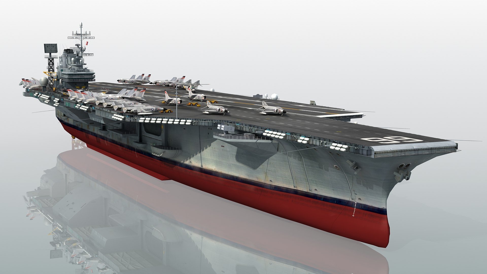 USS America CV-66 Kitty Hawk-class supercarriers model - TurboSquid 2068084