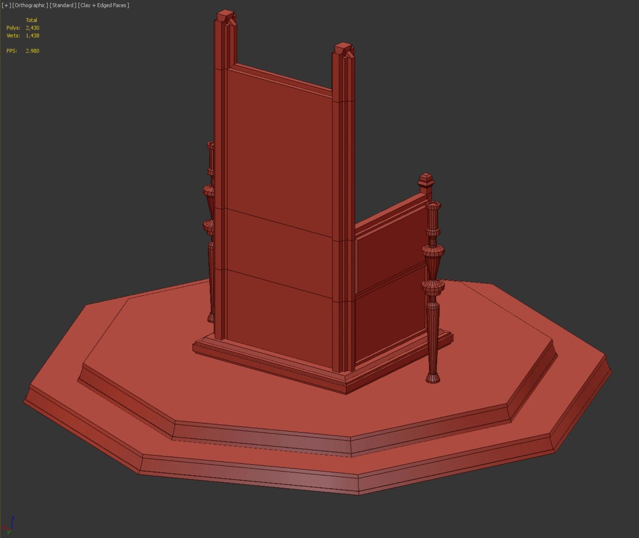 3D Old Wooden Throne Low-poly - TurboSquid 2058836