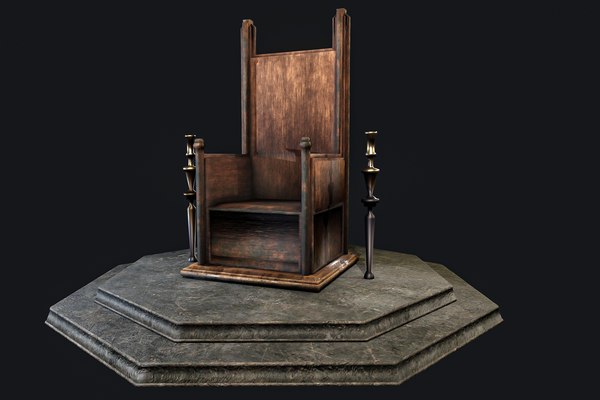 modelo 3d old wooden throne Low-poly - TurboSquid 2058836