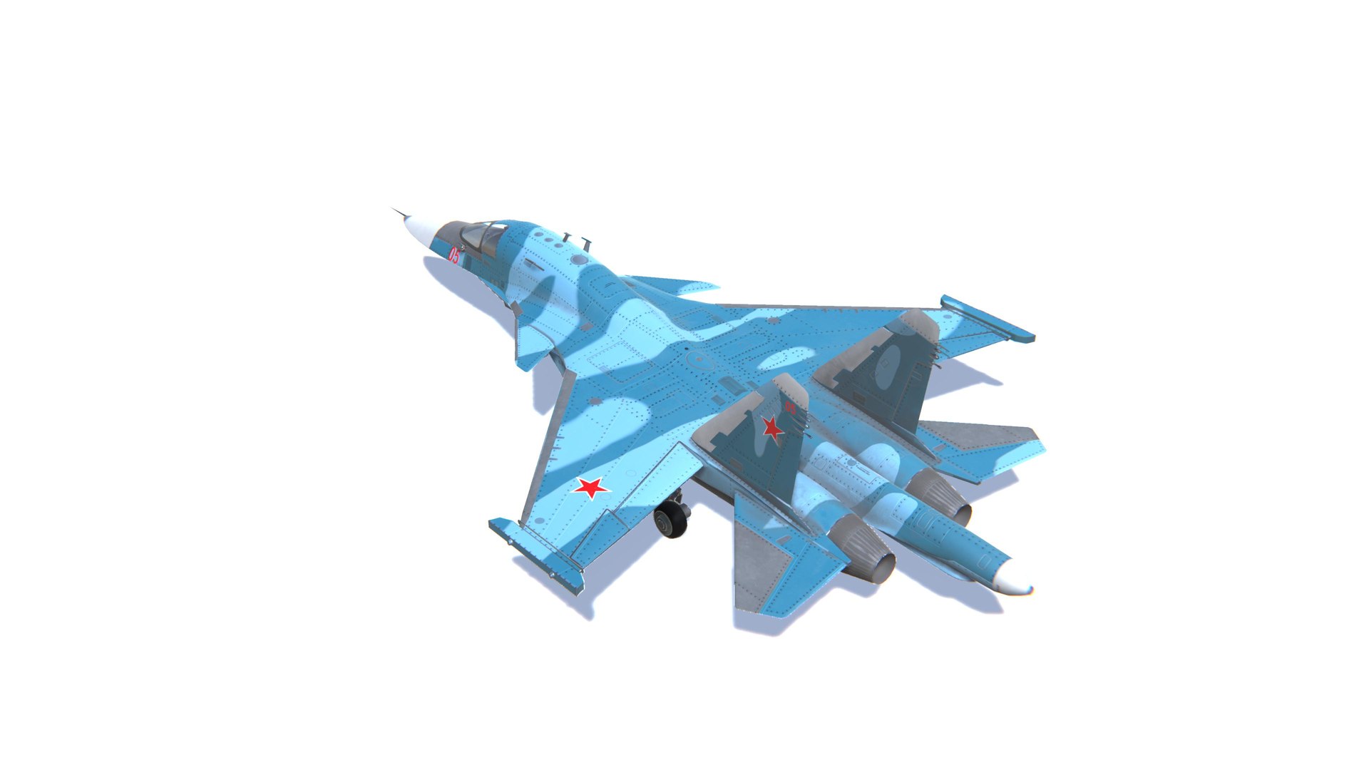 3D SU-34 Fullback Jet Fighter Aircraft Low-poly 3D Model - TurboSquid ...