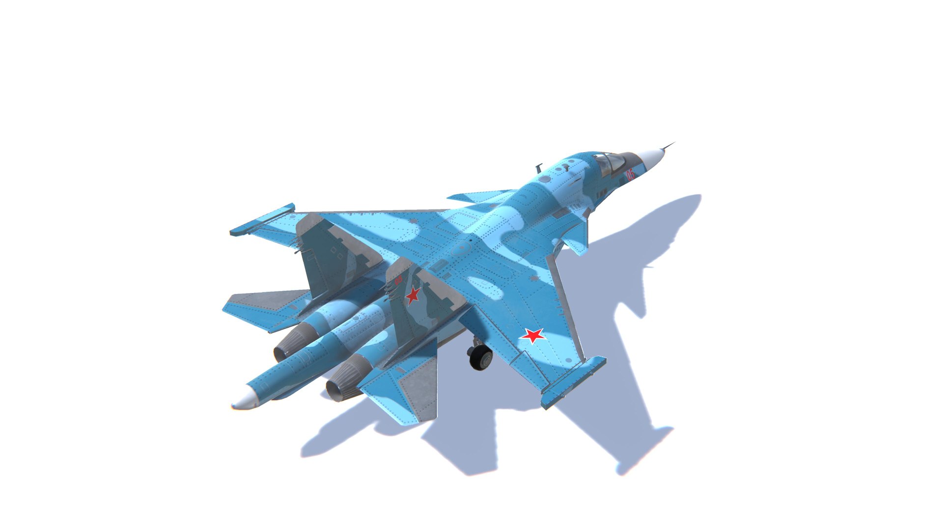 3D SU-34 Fullback Jet Fighter Aircraft Low-poly 3D Model - TurboSquid ...