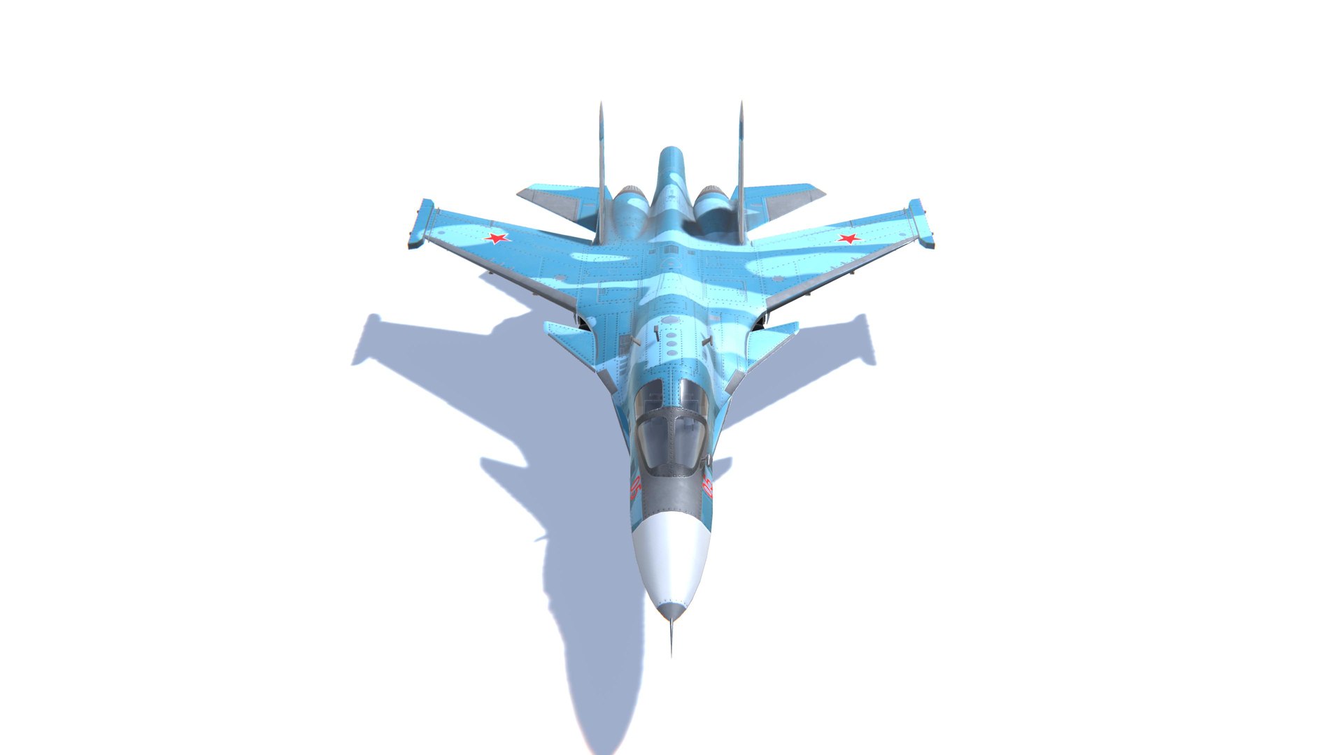 3D SU-34 Fullback Jet Fighter Aircraft Low-poly 3D Model - TurboSquid ...