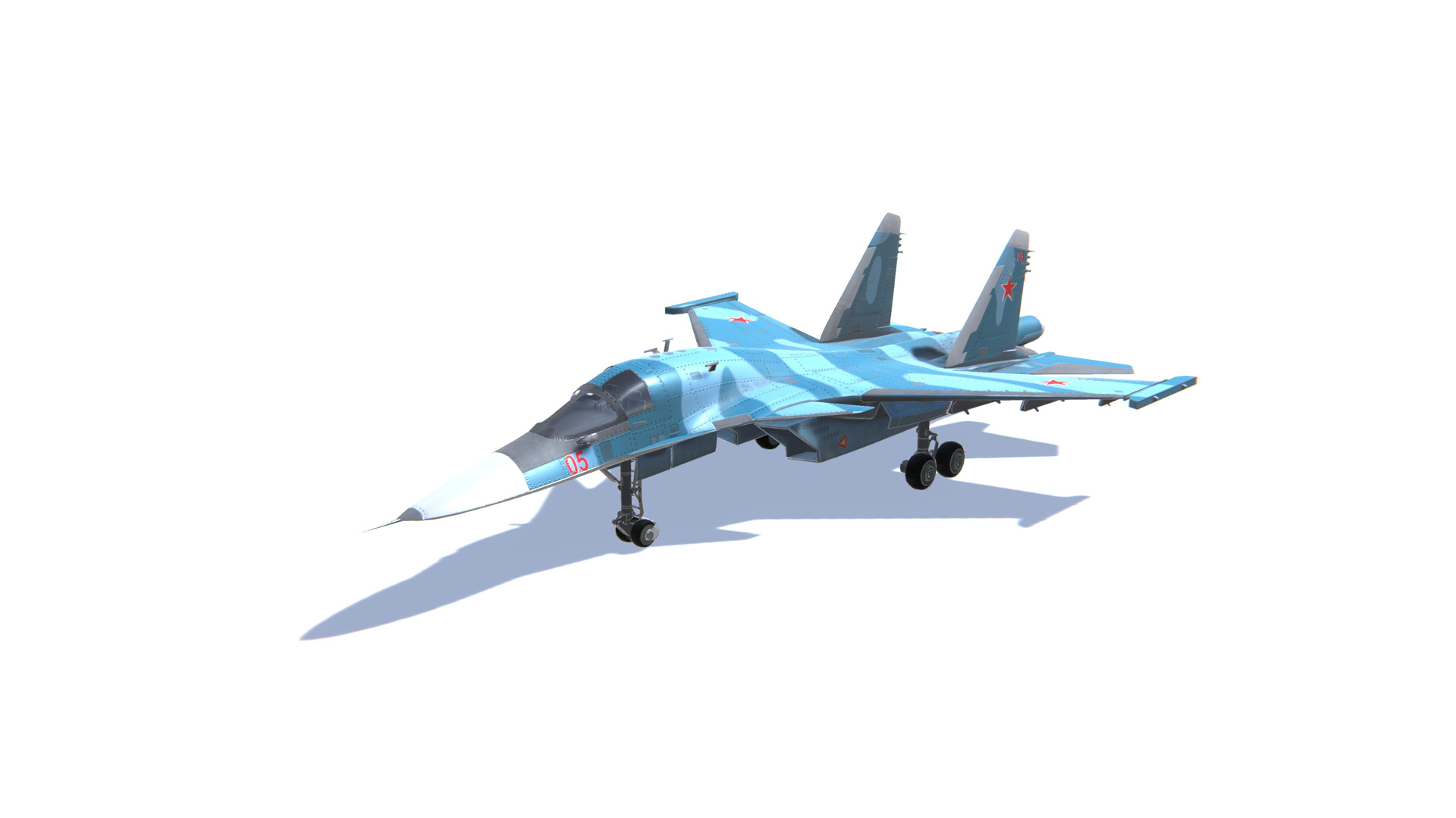 3D SU-34 Fullback Jet Fighter Aircraft Low-poly 3D Model - TurboSquid ...