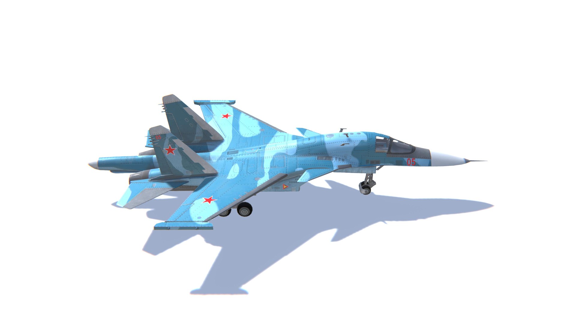 3D SU-34 Fullback Jet Fighter Aircraft Low-poly 3D Model - TurboSquid ...