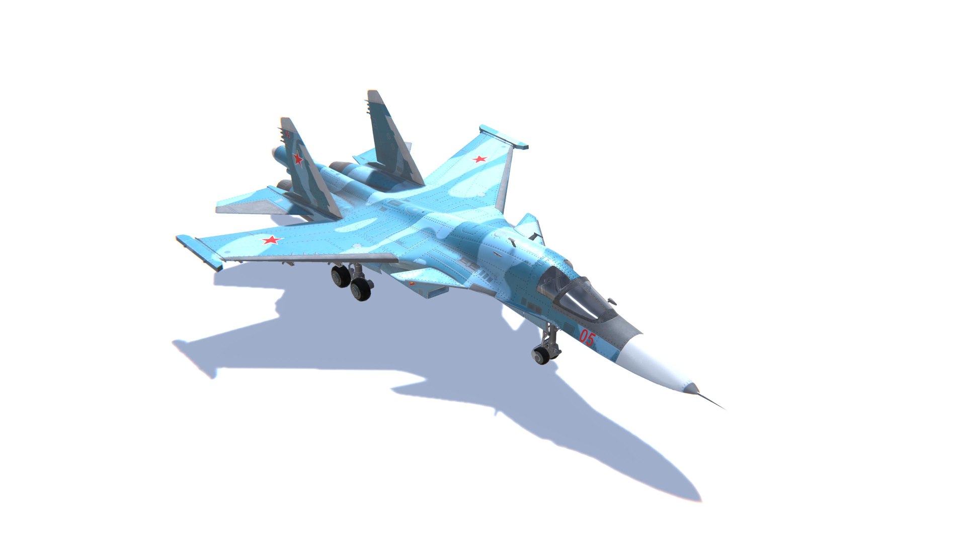 3D SU-34 Fullback Jet Fighter Aircraft Low-poly 3D Model - TurboSquid ...