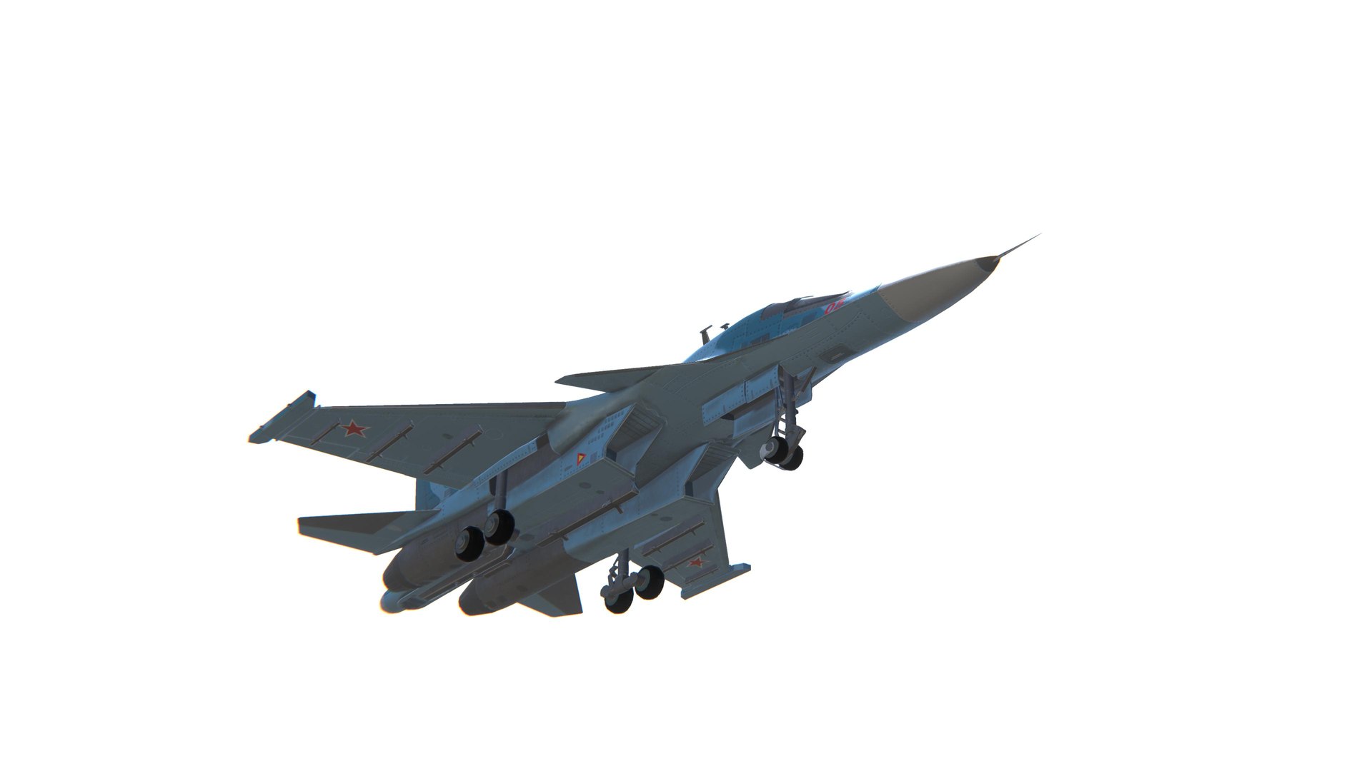 3D SU-34 Fullback Jet Fighter Aircraft Low-poly 3D model - TurboSquid ...
