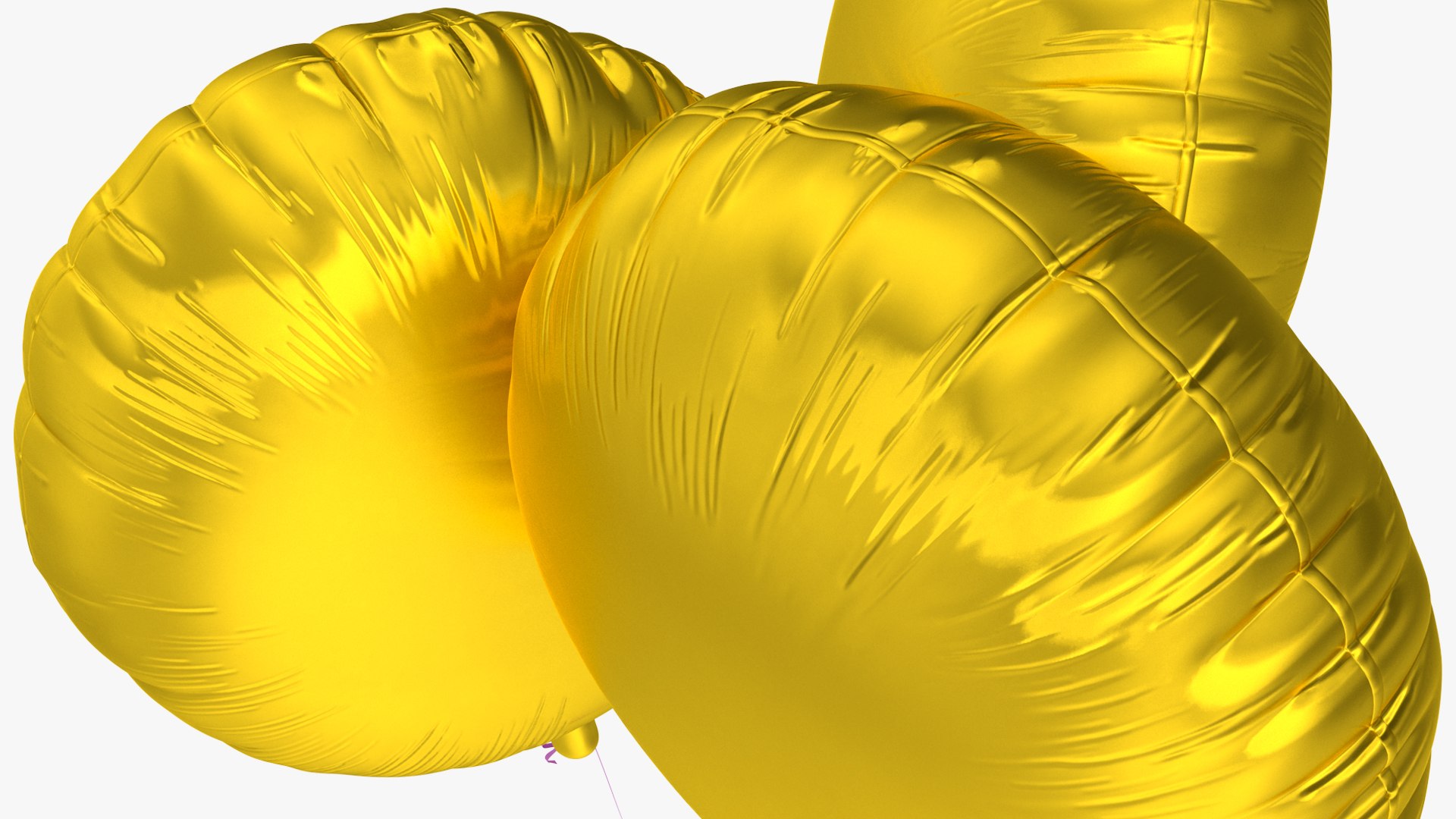 Three Helium Balloons Gold 3D - TurboSquid 2086126