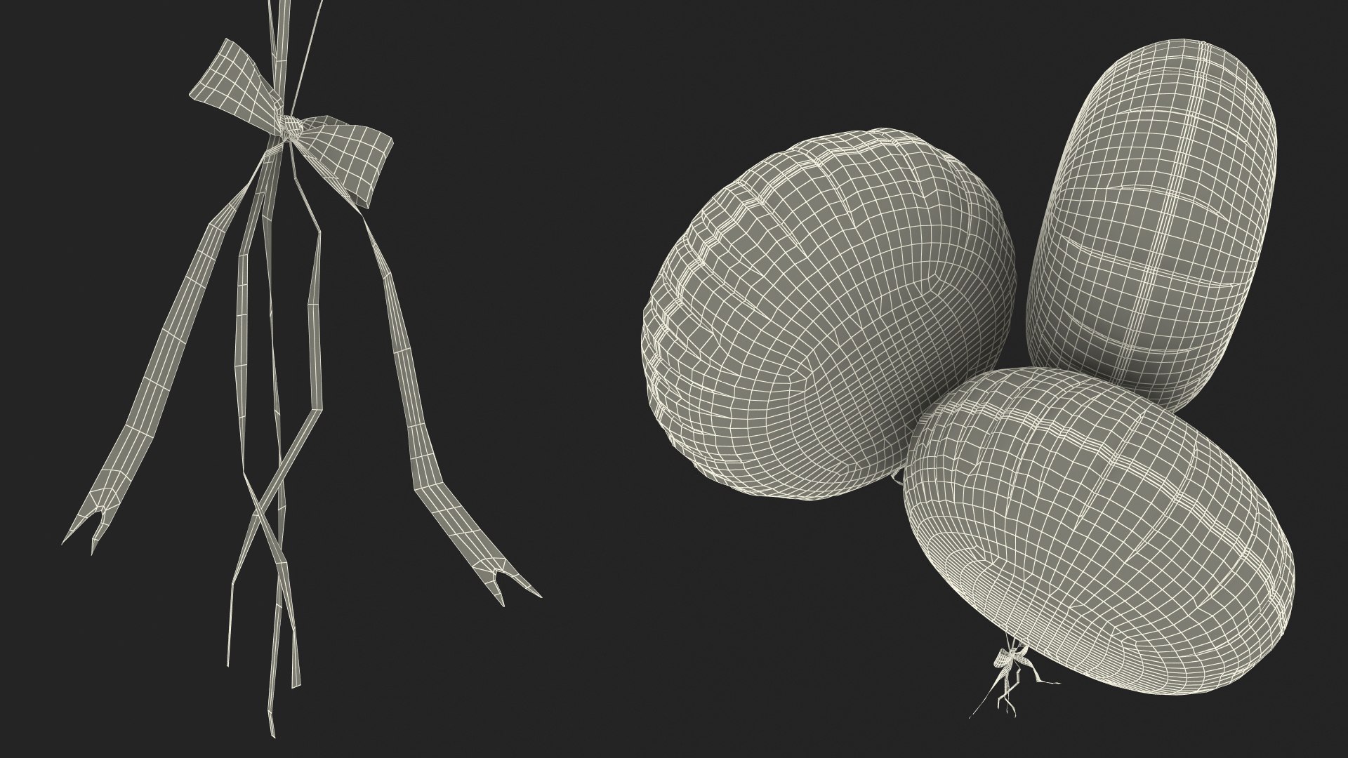 Three Helium Balloons Gold 3D - TurboSquid 2086126