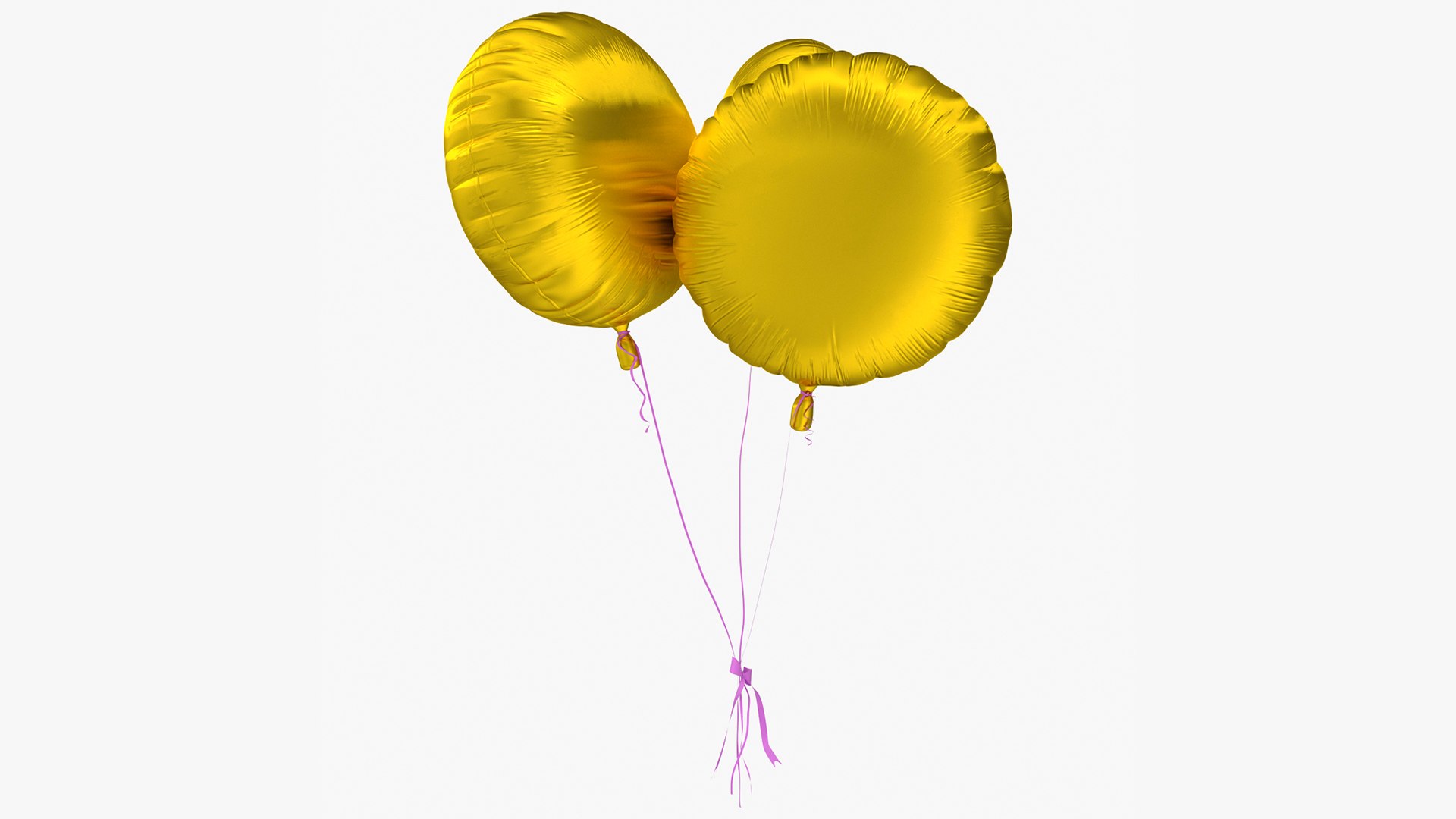 Three Helium Balloons Gold 3D - TurboSquid 2086126