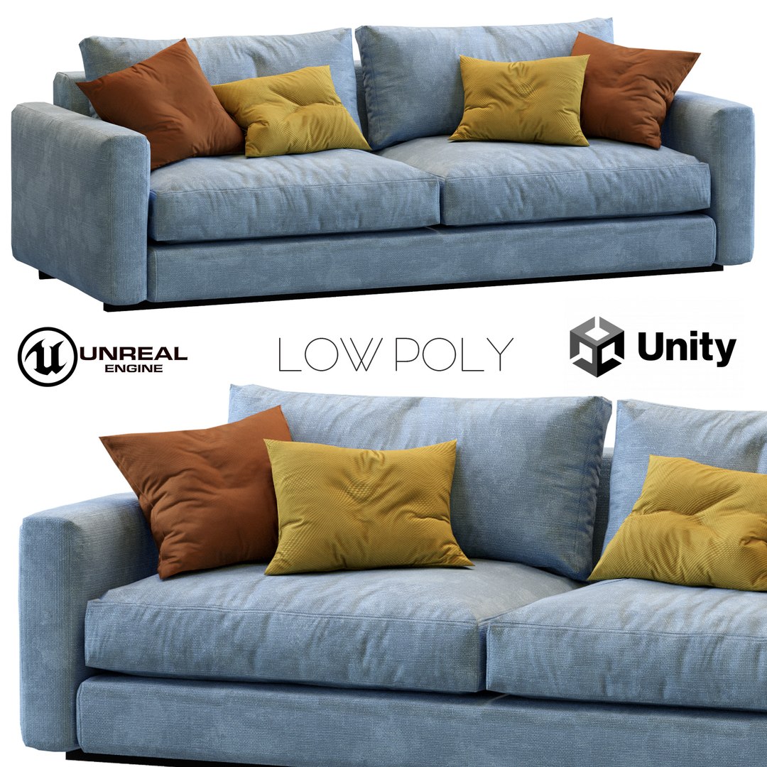 Sofa Simple Low-poly 3D Model Model - TurboSquid 1857543