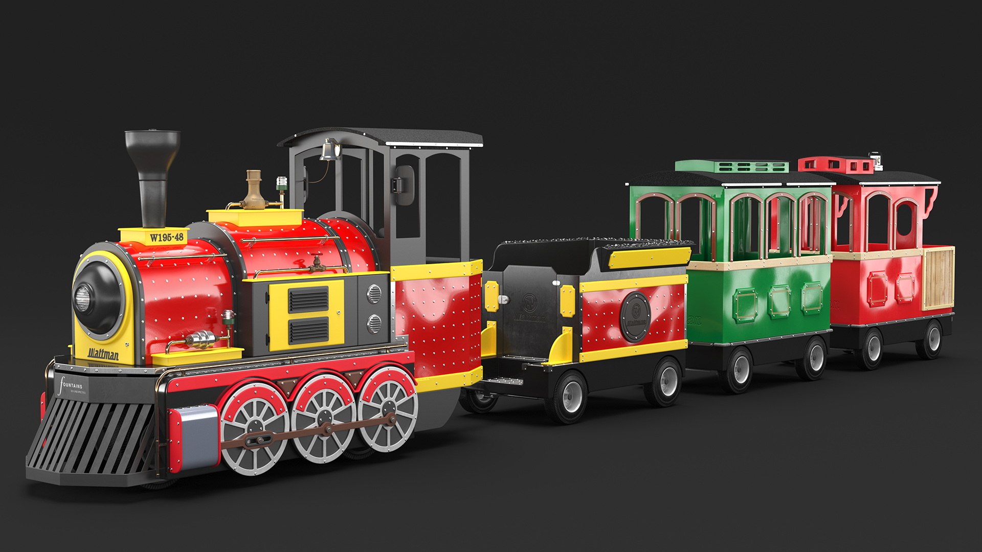 3D Children Train Wattman Mini Express Rigged model - TurboSquid 2055938
