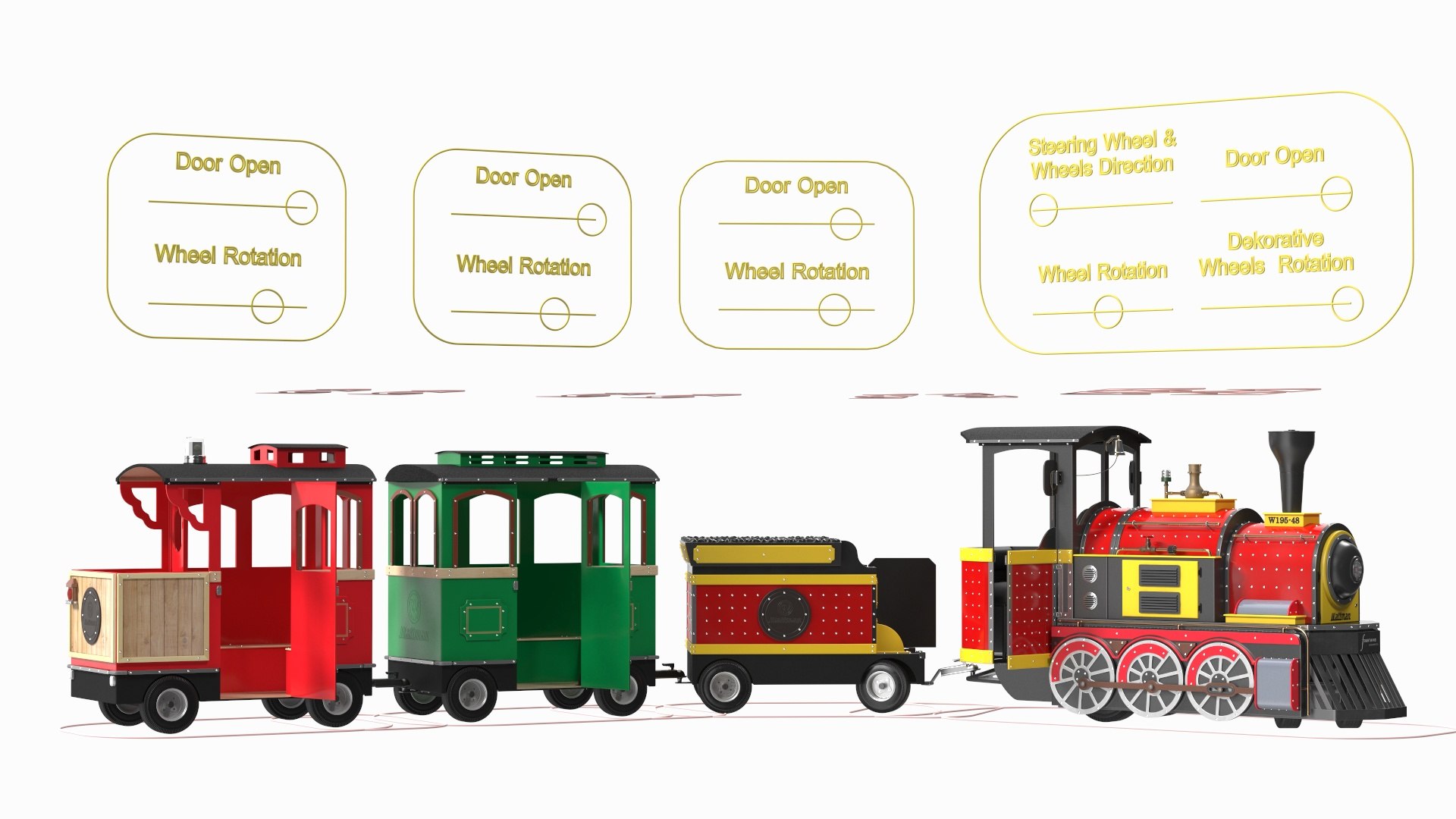 3D Children Train Wattman Mini Express Rigged model - TurboSquid 2055938