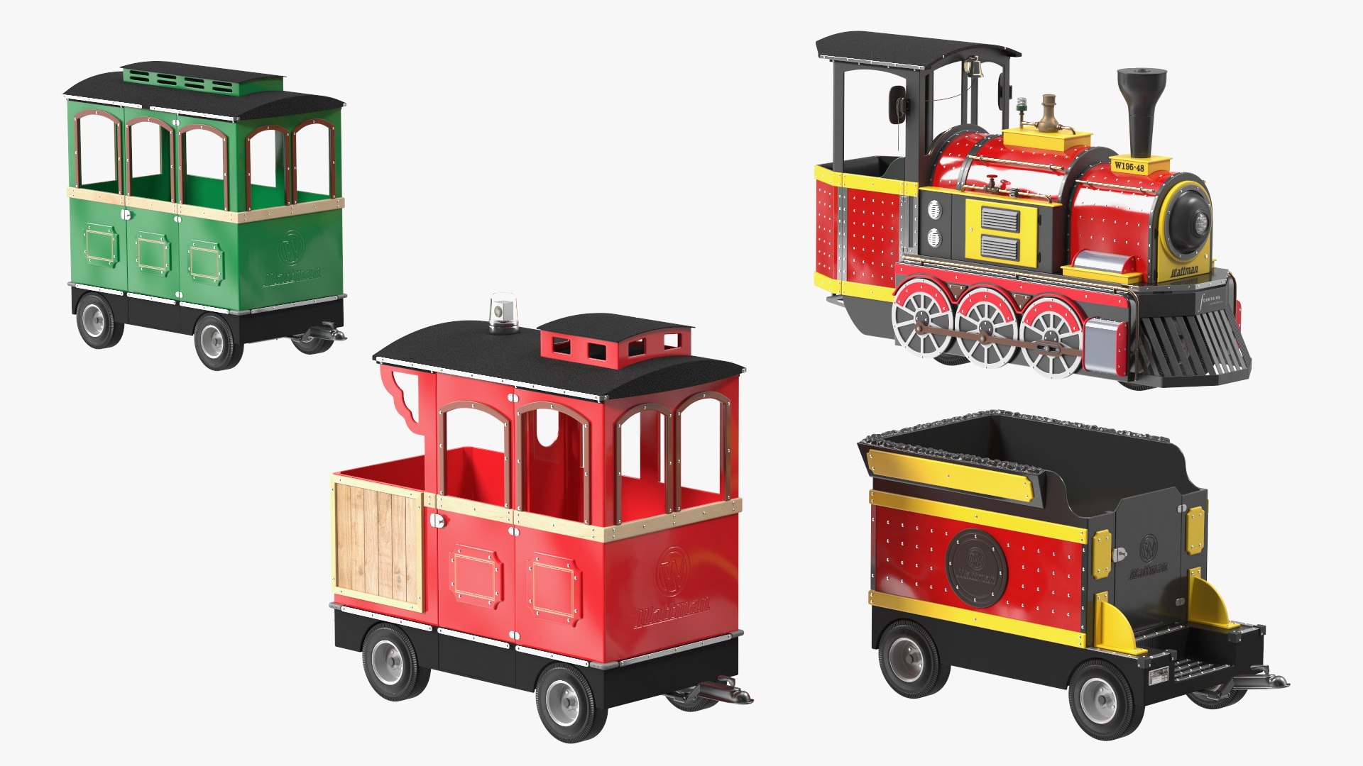 3D Children Train Wattman Mini Express Rigged model - TurboSquid 2055938