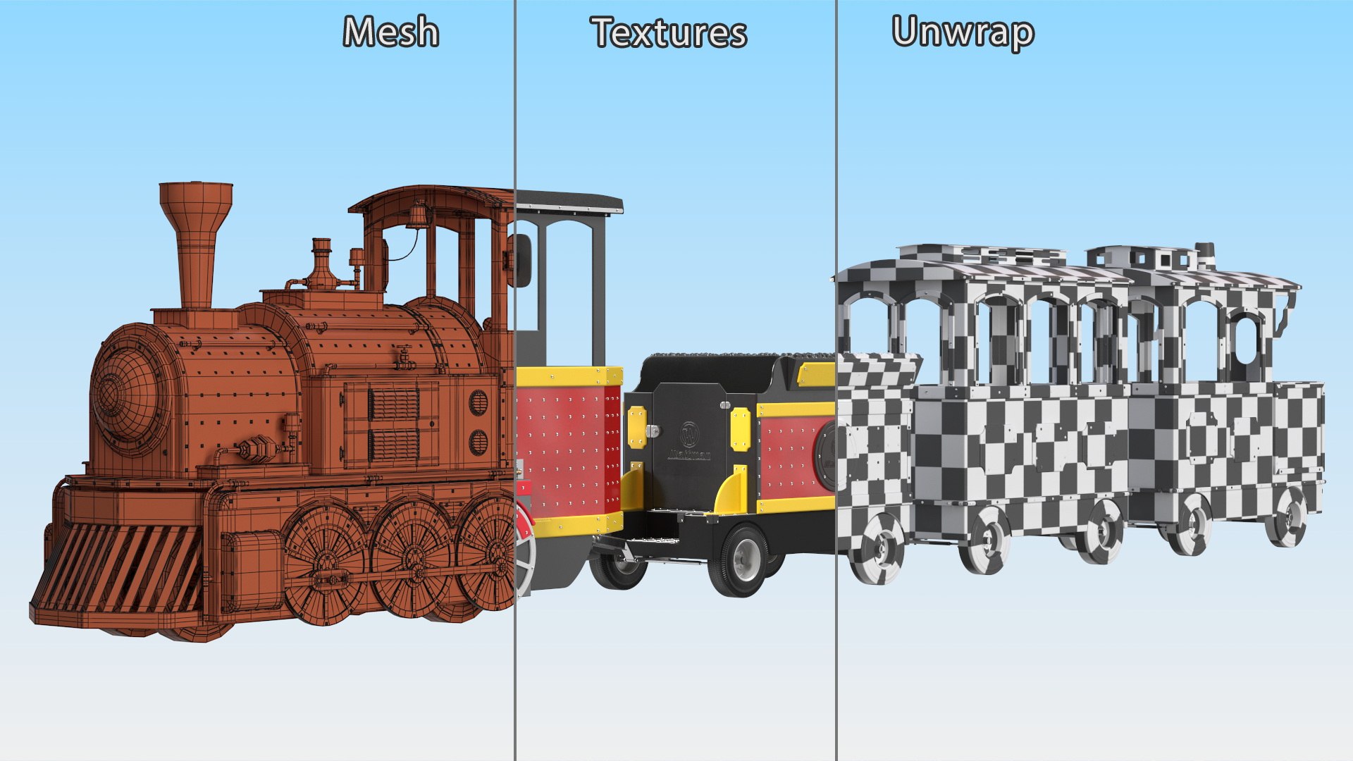 3D Children Train Wattman Mini Express Rigged model - TurboSquid 2055938