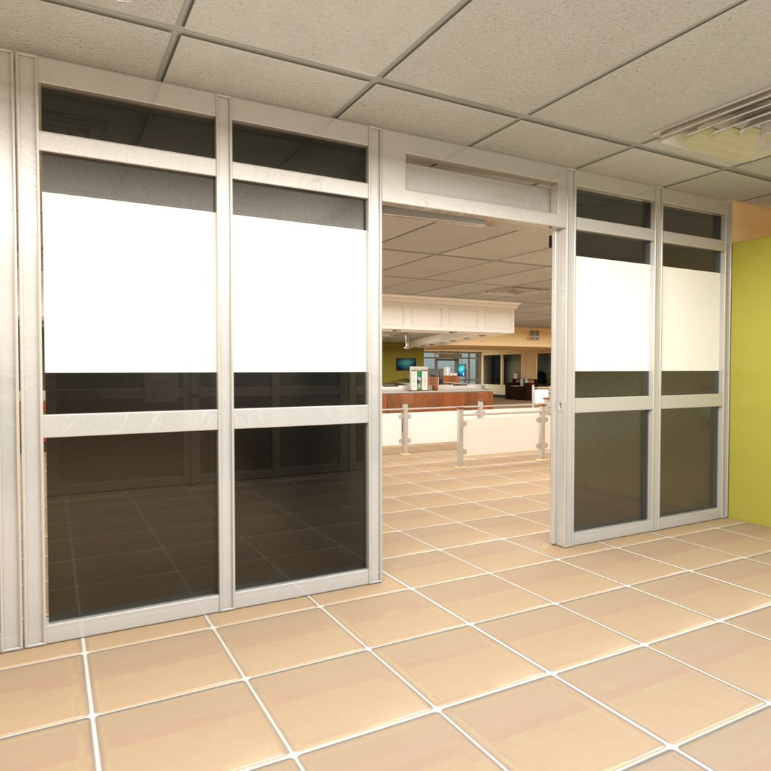 3d Model Large Bank Branch Exterior