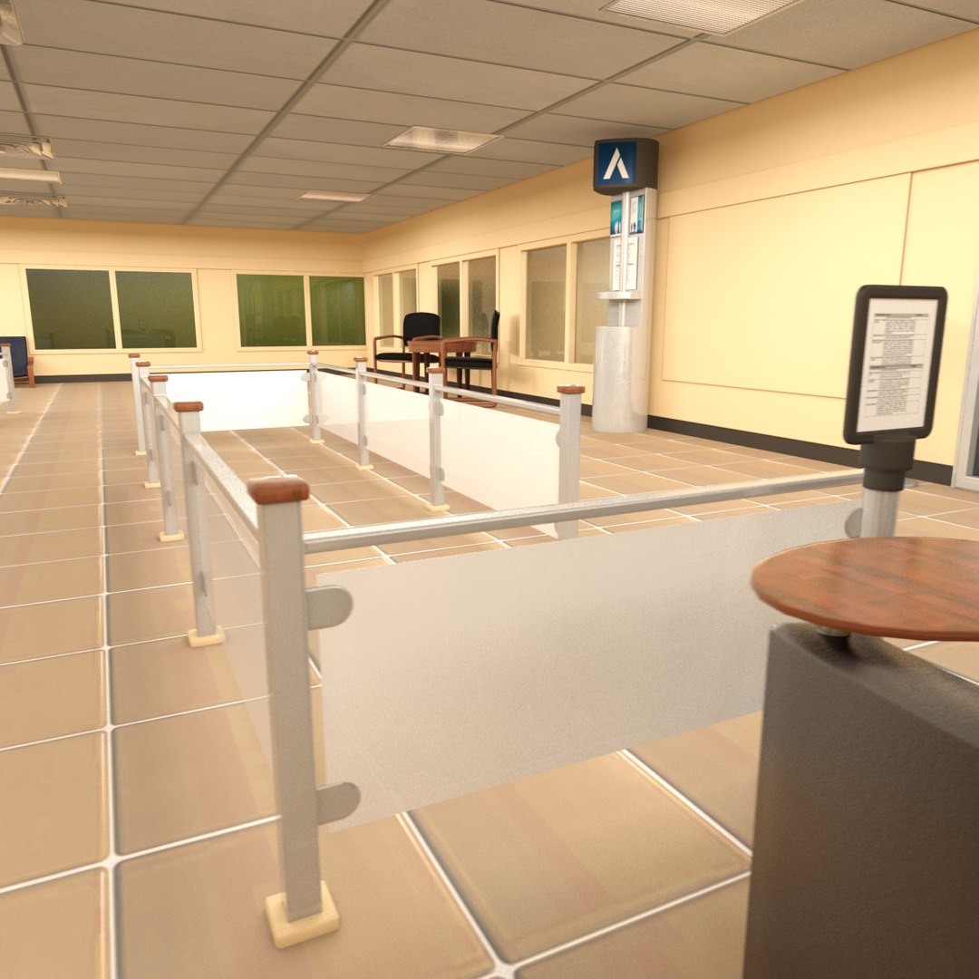 3d Model Large Bank Branch Exterior