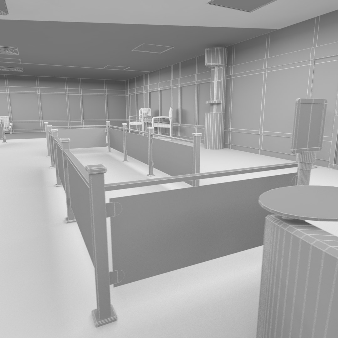 3d model large bank branch exterior