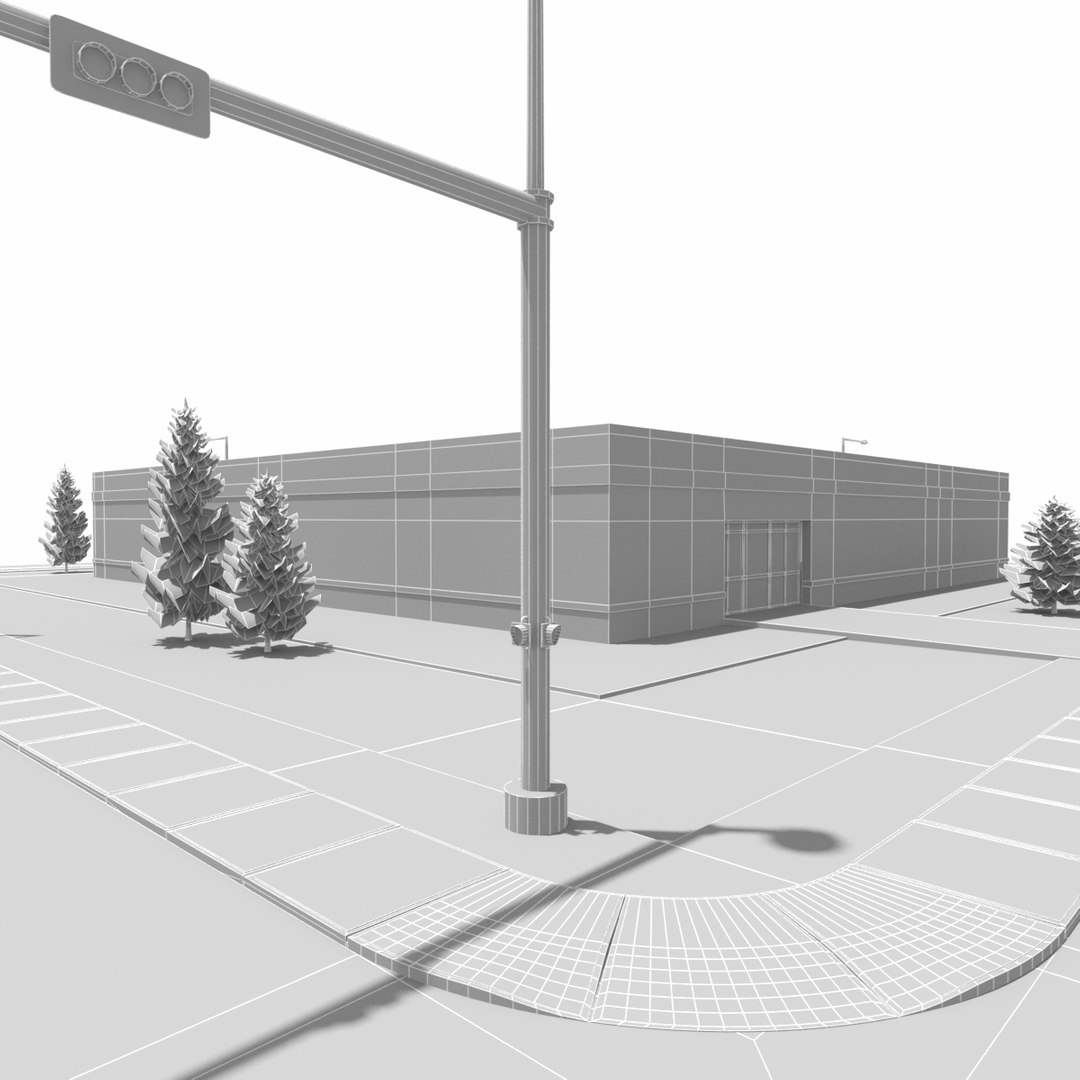 3d Model Large Bank Branch Exterior